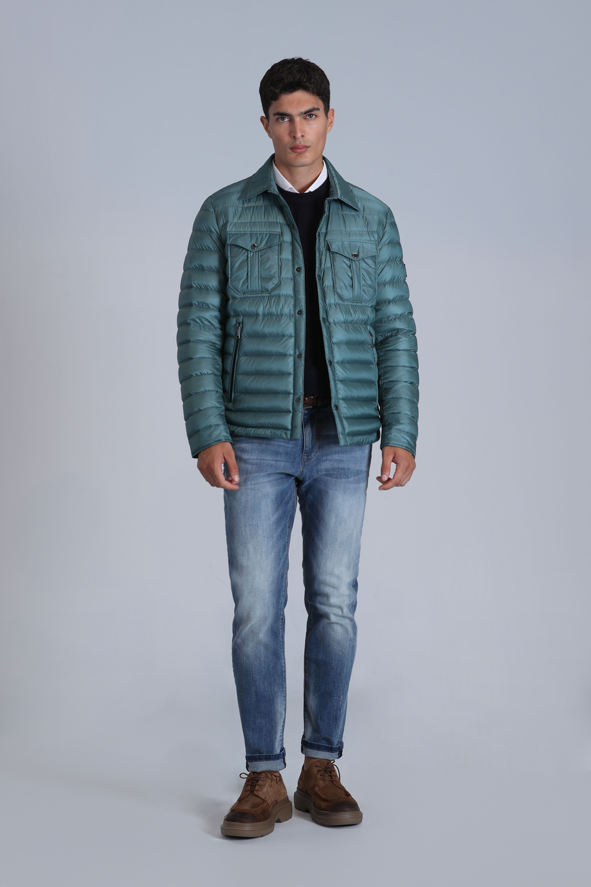 Kane Kaz Tüyü Erkek Mont Yeşil | LUFIAN