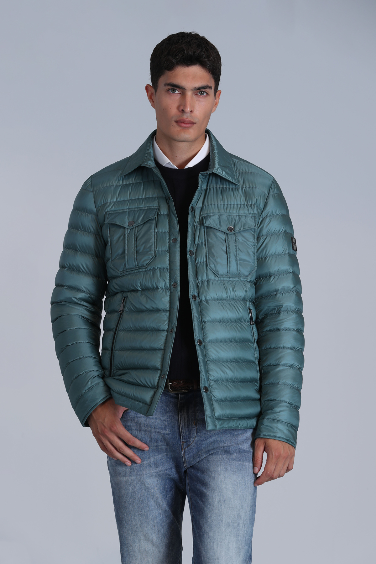 Kane Kaz Tüyü Erkek Mont Yeşil | LUFIAN