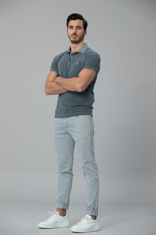 Kropi Spor 5 Cep Erkek Pantolon Slim Fit Gri | LUFIAN