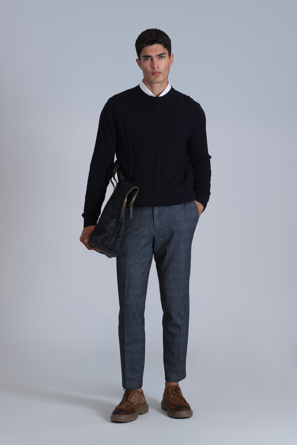 Peter Smart Erkek Chino Pantolon Slim Fit Gri | LUFIAN