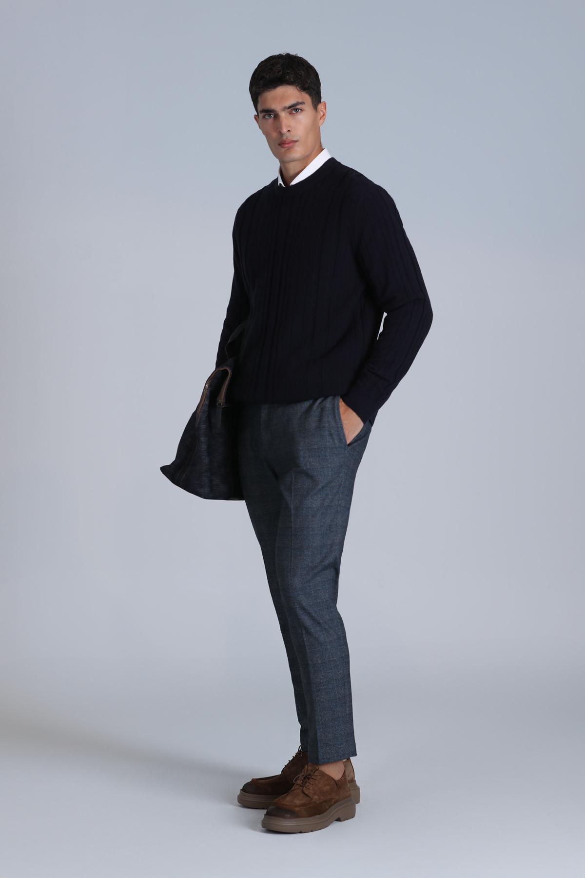 Peter Smart Erkek Chino Pantolon Slim Fit Gri | LUFIAN