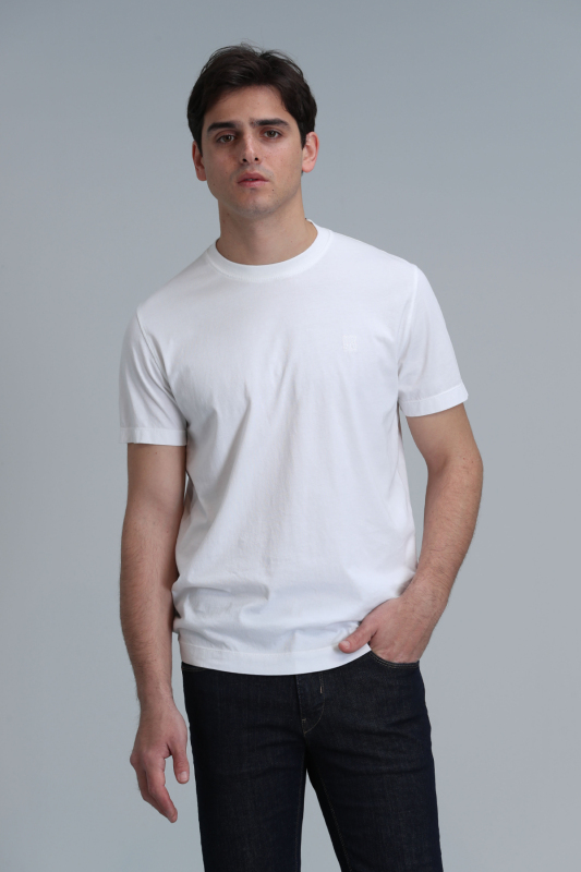 Sarder Erkek Basic Tişört Beyaz | LUFIAN