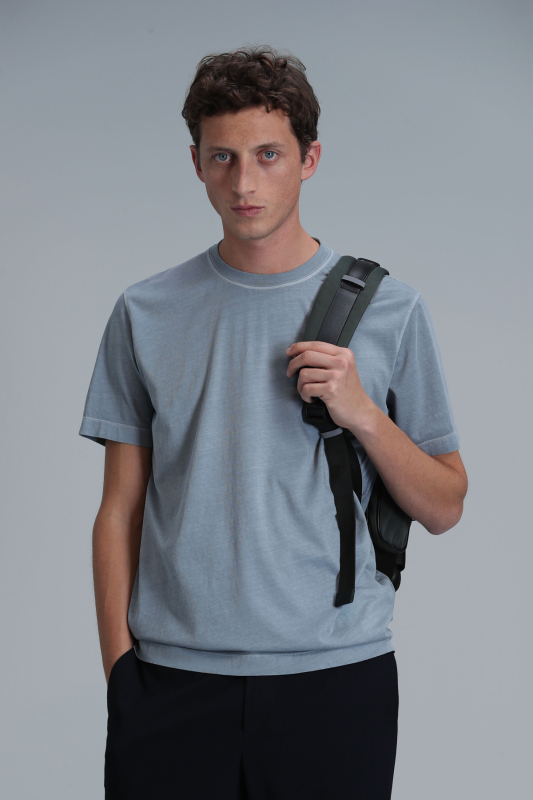 Sarder Erkek Basic Tişört Su Yeşili | LUFIAN