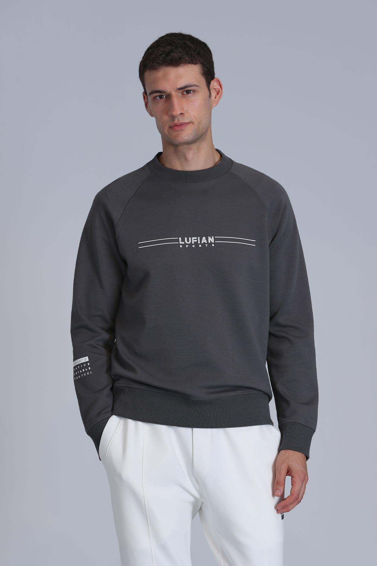 Squıre Erkek Sweatshirt Haki | LUFIAN