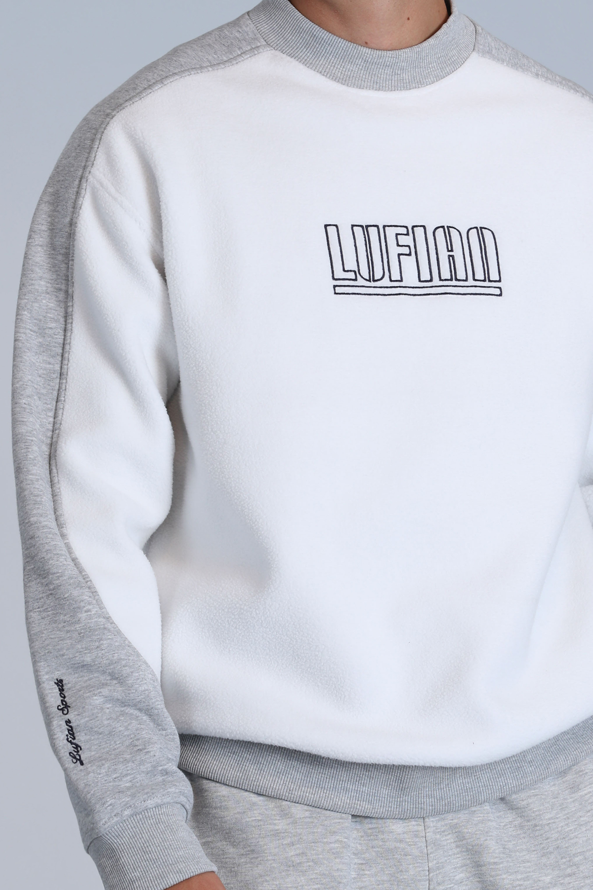 Vıler Erkek Sweatshirt Beyaz | LUFIAN